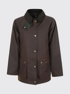 Barbour Waxed Cotton Short Jacket With Corduroy Collar - Brown