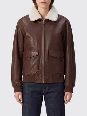 TELA Lambskin Bomber Jacket With Fur Collar And Patch Pockets - Brown