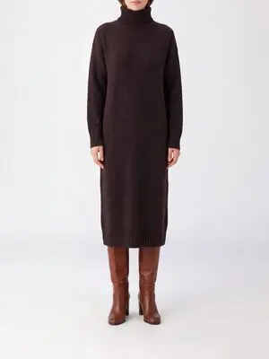 Max Mara Wool And Cashmere Knit Turtleneck Midi Dress