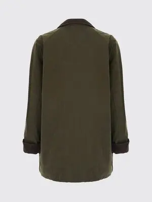 DUNST Long Cotton Shirt Jacket With Velvet Collar