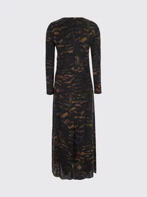 Momoni Aoife Animal Print V-neck Long Tunic In Stretch Silk