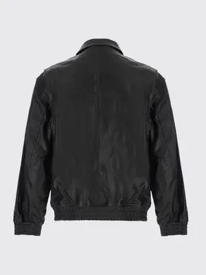 DUNST Lambskin Bomber Jacket With Classic Collar And Dropped Shoulders - Black