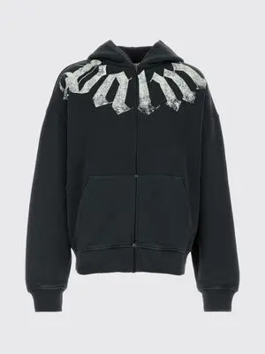 Palm Angels Cotton Zip-up Hoodie With Logo Print