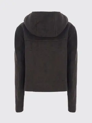 GANNI Short Duffle Coat In Wool And Cashmere Blend With Hood