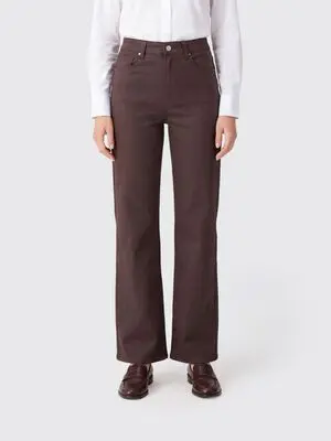 Paige Anessa High-waisted Wide Leg Trousers In Cotton Denim