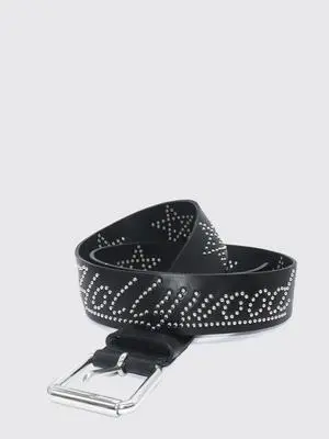 HTC LOS ANGELES Leather Belt With Rhinestone Logo Buckle