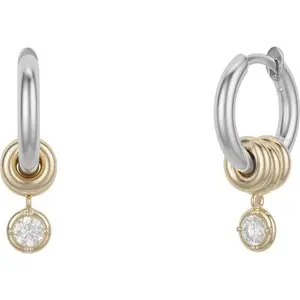 SPINELLI KILCOLLIN Zahra 18k Gold & Sterling Diamond Drop Earrings - Silver