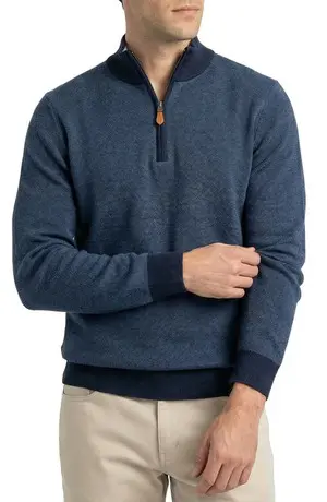 Scott Barber Merino Wool Blend Quarter Zip Pullover