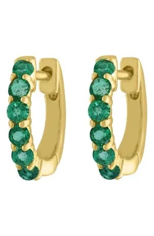 EDEN PRESLEY Signature Gold Blue Sapphire Huggie Hoop Earrings - Emerald