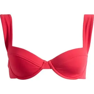 REFORMATION Viola Bikini Top - Lipstick