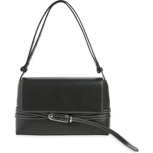 LIFFNER Belted Leather Shoulder Bag - Black
