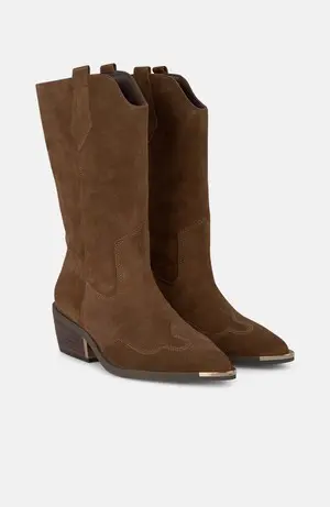 ALMA EN PENA Half Cowboy Bootie Camel