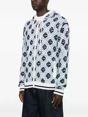 Casablanca Cc Monogram Zip-up Hoodie