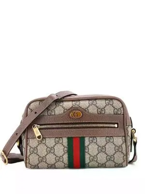 Gucci Ophidia Shoulder Bag Gg Coated Canvas Mini Crossbody Bag - Brown