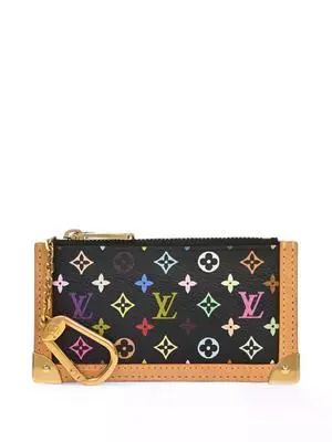 LOUIS VUITTON 2004 Multicolor Pochette Cles Leather Coin Case - Black