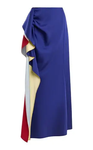 Rosie Assoulin Ondulée Satin Midiskirt - Multi