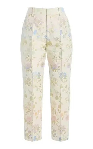 Rosie Assoulin Oboe Cropped Cotton-blend Skinny-leg Pants - Floral