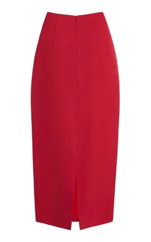 Rosie Assoulin Classic Pencil Satin Midi Skirt