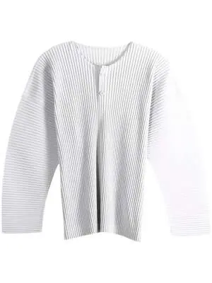 Issey Miyake Homme Plissé Pleated Jersey T-shirt - Grey