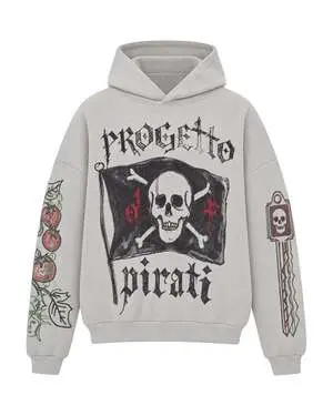 PDF Graphic Skull Print Hoodie - Gr03e