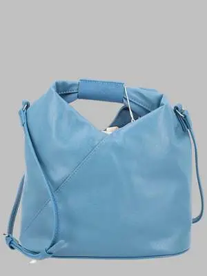 MAISON MARGIELA Mini Crossbody Bag In Textured Polyurethane With Leather Contrast - Grey
