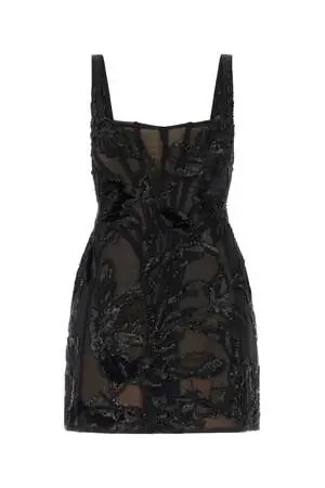 Costarellos Embellished Sleeveless Mini Dress - Black