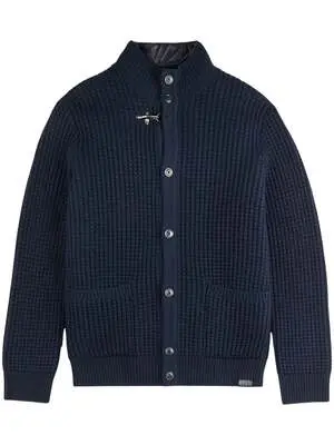 FAY Quilted Nylon Gilet Sweater Vest - Navy