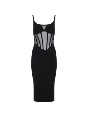 Elisabetta Franchi Midi Dress Long Dresses - Black