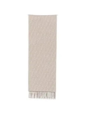 Fendi Fendi Ff Wool Scarf Grey