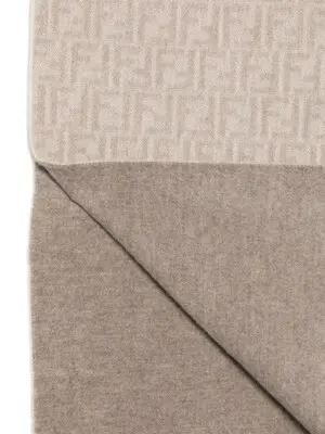 Fendi Ff Wool Scarf - Grey