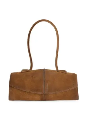 JIL SANDER Linea Suede Leather Shoulder Bag - Brown