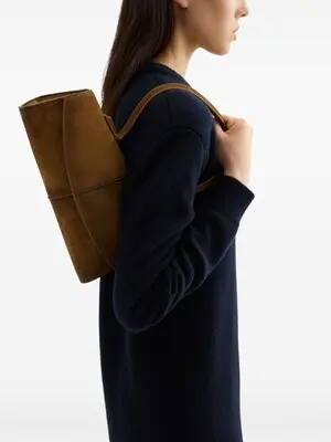 JIL SANDER Linea Suede Leather Shoulder Bag