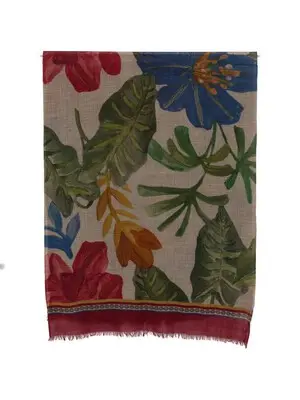 PATCHOULI Printed Wool Stole By - Grey