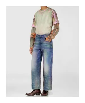 DIESEL® 1982 D-hakou High Waist Relaxed Jeans - Medium Blue