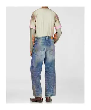 DIESEL® 1982 D-hakou High Waist Relaxed Jeans - Medium Blue