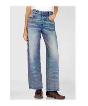 DIESEL® 1982 D-hakou High Waist Relaxed Jeans - Medium Blue