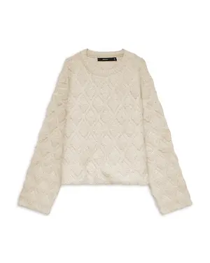 Vero Moda Argie Argyle Long Sleeve Sweater - Birch
