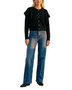 Vero Moda Lilli Round Neck Cardigan Sweater Black
