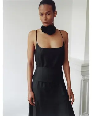 ST. AGNI Mixed Media Midi Dress