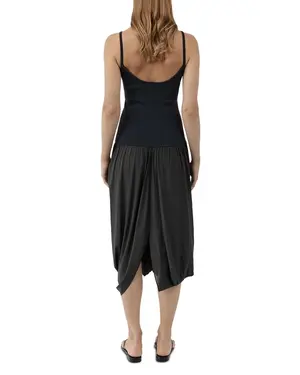 ST. AGNI Mixed Media Midi Dress