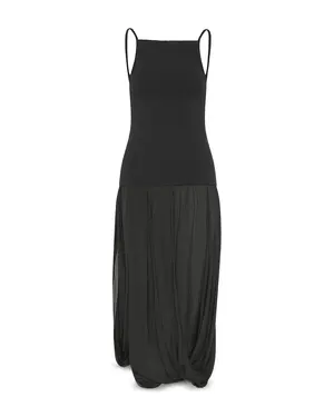 ST. AGNI Mixed Media Midi Dress