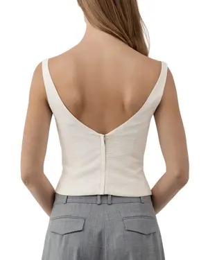 ST. AGNI Silk Blend Draped Top
