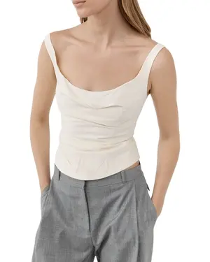 ST. AGNI Silk Blend Draped Top