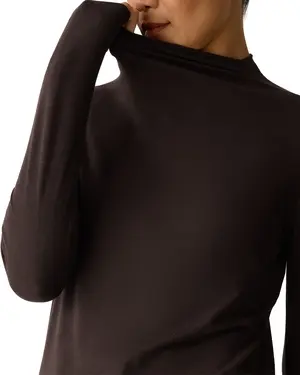 Eileen Fisher Funnel Neck Long Sleeve Tee