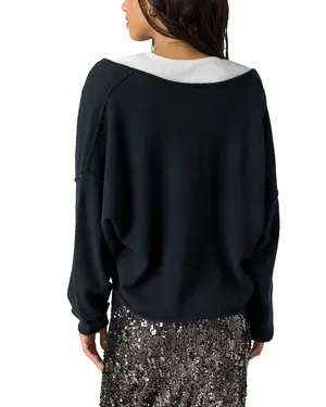 Free People See Me V Neck Sweater - Black
