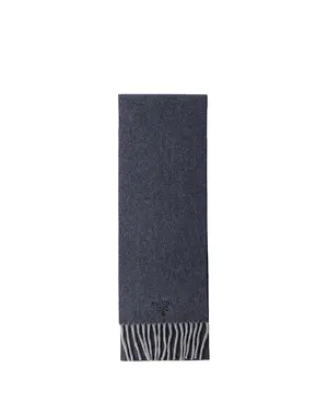 Prada Cashmere And Wool Scarf Blue