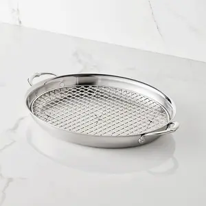 HESTAN Provisions 17 Oval Stainless Steel Roaster - Silver