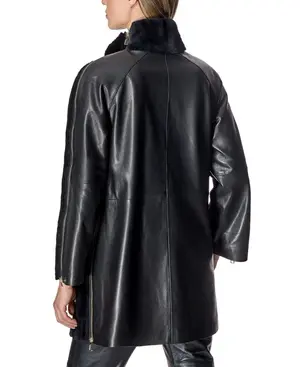 MAXIMILIAN Leather And Shearling Coat