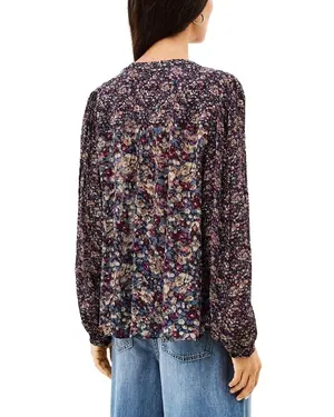 Ba&sh Kross Split Neck Blouse - Blue
