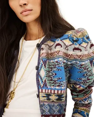 Ba&sh Maja Wool Blend Cardigan - Multicolor